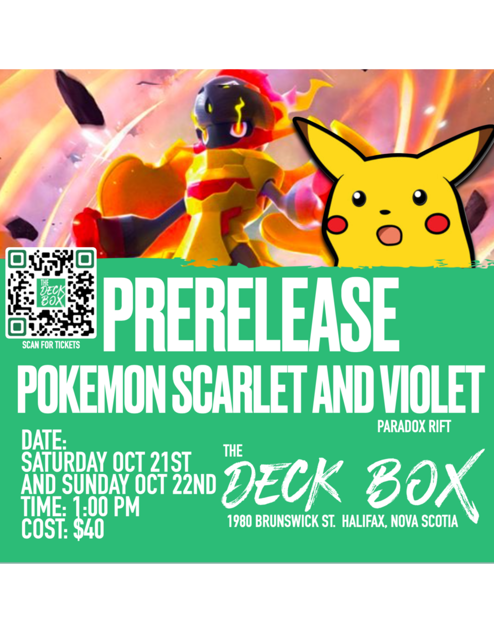 Pokemon Trading Card Game: Scarlet and Violet Paradox Rift Prerelease ...